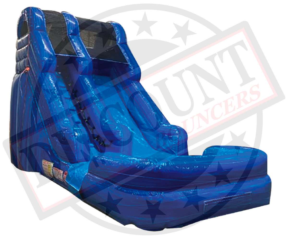 S-302 14' Blue Marble Slide — Discount Bouncers