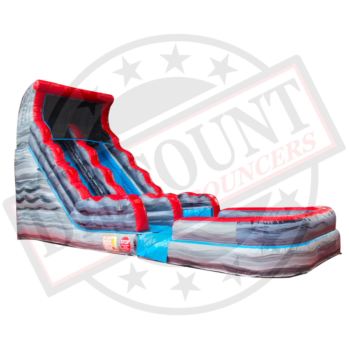 S-308 18' Grey Marble Wet-Dry Slide — Discount Bouncers